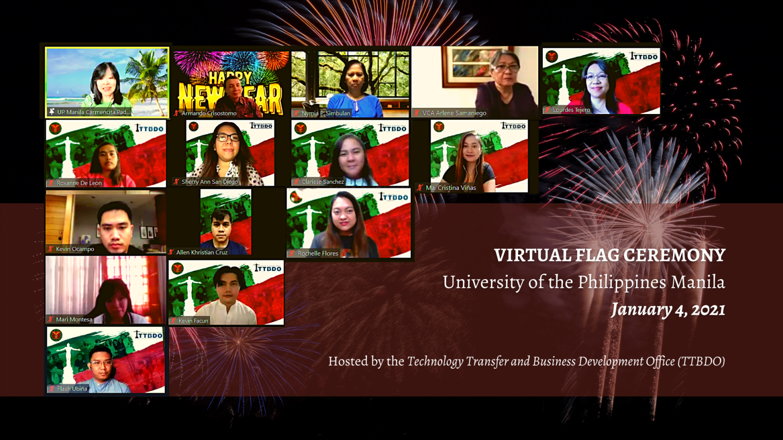 UPM-TTBDO hosts 1st virtual flag ceremony for 2021 – UP Manila TTBDO