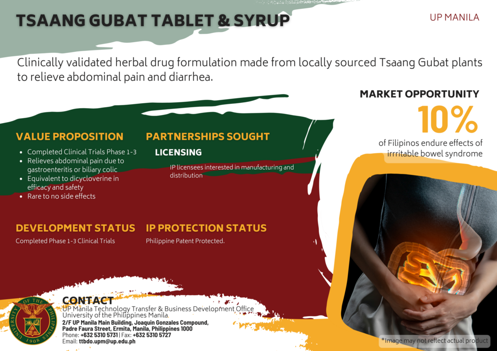 Tsaang gubat tablet and syrup – UP Manila TTBDO