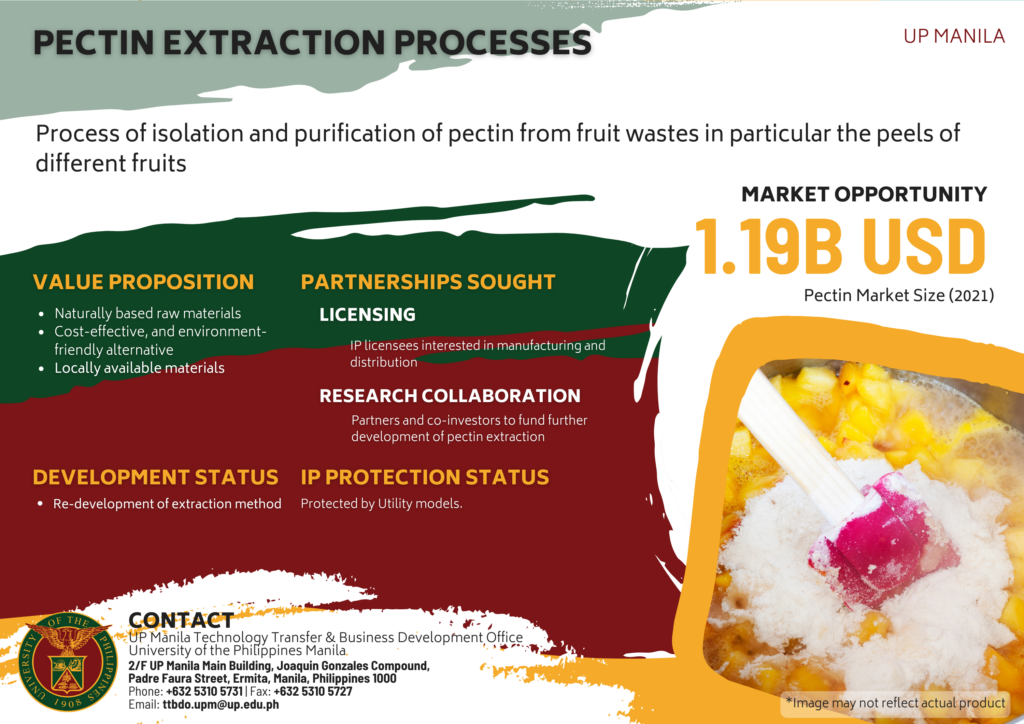 Process of Extracting Pectin – UP Manila TTBDO