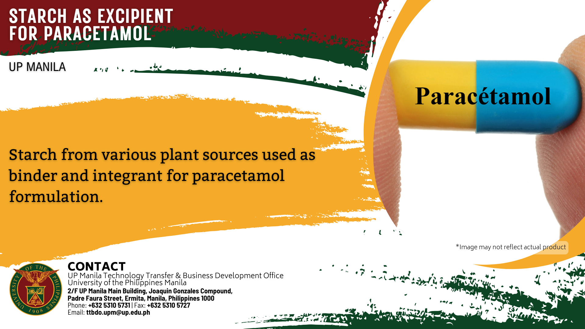 Starch as Excipient for Paracetamol Tablet Formulation – UP Manila TTBDO